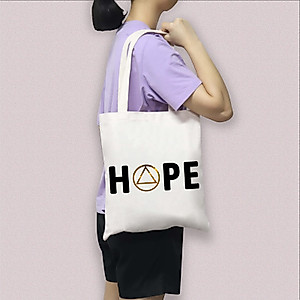 BDPWSS Sobriety Tote Bag Sobriety Addiction Gift AA Alcohol Anonymous Recovery Gift 12 Step Hope Canvas Shoulder Bag (Sobriety hope TG)
