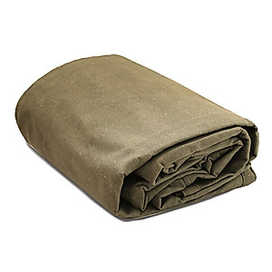 WHITEDUCK Canvas Tarp Heavy Duty Waterproof 18 oz. Mold & UV Resistant, Rustproof Grommets, Industrial & Commercial Cloth Tarp (Cut Size: 7'x9', Finished Size: 6'6" x 8'6", Olive)…