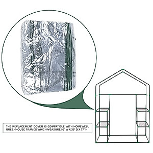 Homewell Walk-in Green House Replacement Cover (3 Tier 6 Shelf) Clear