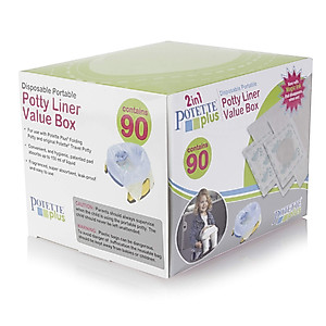 Kalencom Potette Plus Potty Seat Liners with Magic Disappearing Ink Value Box - 90 Liners
