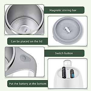 Electric Mixing Cup, Stainless Steel Self Stirring Coffee Mug Cup Automatic Magnetic Stirring Coffee Mug Electric High Speed Mixing Cup For Coffee, Milk, Cocoa and Other Beverages
