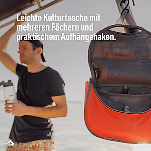 Sea to Summit TravellingLight Hanging Toiletry Bag, Travel Organizer for Men and Women, Mini, Spicy Orange