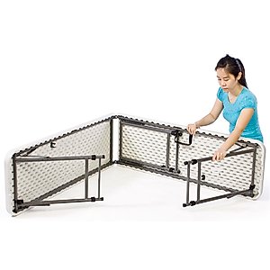Displays2go Adjustable-Height Folding Tables are Portable and Can Be Adjusted to 3 Separate Heights