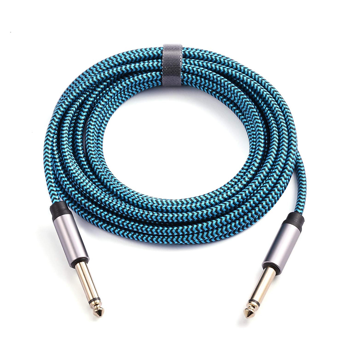 Hftywy Guitar Cable 15 ft Guitar Cord 1/4 Inch Instrument Cable 6.35mm (1/4) TS to 6.35mm (1/4) TS Stereo Audio Cable Male to Male with Zinc Alloy Housing and Nylon Braid