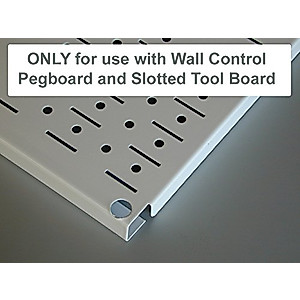 Wall Control Pegboard Shelf Divider for 9in Deep Pegboard Shelf Assembly for use with Wall Control Pegboard and Slotted Tool Board – White