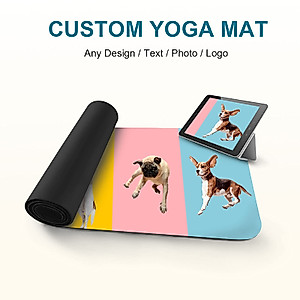 Custom Yoga Mat for Women & Men 2mm Non Slip Suede Eco Friendly Exercise Yoga Mat 72''x24'' 0.08 Inch Thick Yoga Theme Birthday Gift for Women Men Instructor (1 Image for Whole Area)