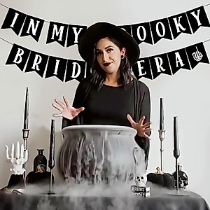 In My Spooky Bride Era Banner Halloween Bachelorette Banner Skeleton Bridal Shower Banner for Women Bride to Be Skull Wedding Engagement Bachelorette Party Decor Supplies