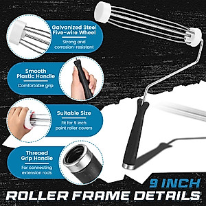 Geelin 50 Pcs 9 Inch Paint Tray Liner Paint Roller Tray 48 Pcs Disposable Paint Pan Tray Paint Roller Frame with Handle for Home Walls Furniture Household Painting Improvement Supplies