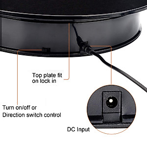 Leadleds 12 Inches Black Color Rotating Display Stand for Jewelry Portrait Model Photography Bracelet Shoe Exhibition Cake Stand