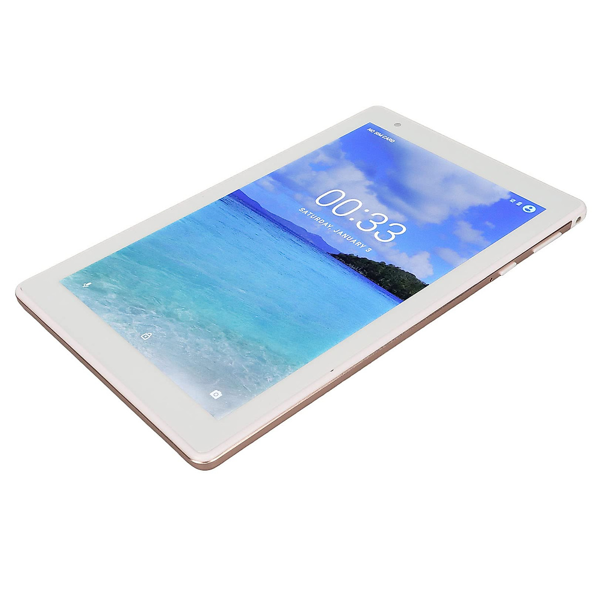 Honio Calling Tablet, HD Tablet 4GB RAM 64GB ROM Dual Camera 2.4G 5G WiFi 100‑240V Gold 10 (US Plug)