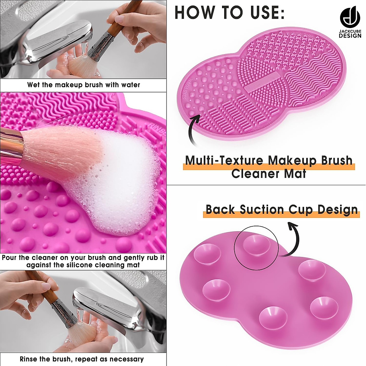 Bamboo Brush Makeup Cosmetic Air Drying Rack Tower Acrylic Folding Brushes Dryer Holder Display Organizer Stand with Silicone Brush Cleaner Mat Support Tray(26 Hole, FULLY ASSEMBLED) – MK288B