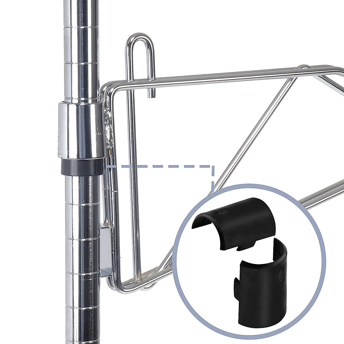 Bivethoi 72 Pack Wire Shelf Clips for 7/8 Inch Post, Split Shelving Sleeves Replacements for Wire Shelving System, 36 Pairs