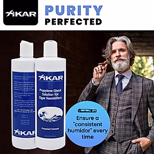 Xikar Cigar Humidor Solution - Premium Pre-Mixed Propylene Glycol for 70% Relative Humidity Maintenance, Consistent Humidity Control, Easy-to-Use Liquid for Reliable Cigar Humidification, 16 Fl Oz