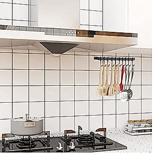 DREAMWENF Kitchen Wall Mounted Hanging Utensil Holder Rack with 10 S Hooks for Hanging Kitchen Utensils Set & Cookware, 16 inch, 2Pcs
