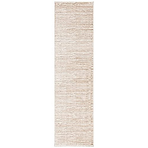 SAFAVIEH Vision Collection 2'2" x 6' Cream VSN606F Modern Ombre Tonal Chic Non-Shedding Living Room Entryway Foyer Hallway Bedroom Runner Rug