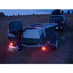 LINKITOM New Halo Submersible LED Trailer Light Kit, Super Bright Brake Stop Turn Tail License Lights for Camper Truck RV Boat Snowmobile Under 80 Inch, IP68 Waterproof