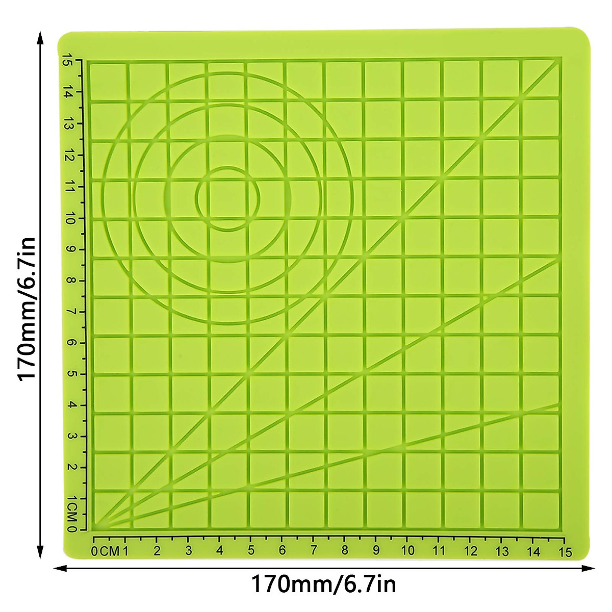 YILUFA 3D Printing Silicone Mat Template Pad Copy Board + 2Pcs Finger Cover Drawing Tools Green Type A,Material Silicone,170 X 170mm / 6.7 X 6.7in,
