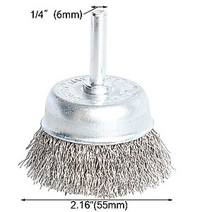 FPPO 7PCS Stainless Steel Wire Wheel Brush, Coarse Crimped Cup Brush and End Brush Kit