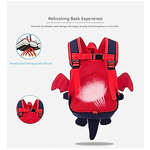 Toddler Dinosaur Backpack, Kids Cartoon Anti-Lost Rope Bookbag Rucksack Lunch Bag with Walking Safety Belt Harness Straps, 3D Cute Animal Preschool Travel Bag for 2-6 Years Old Boys & Girl Gifts