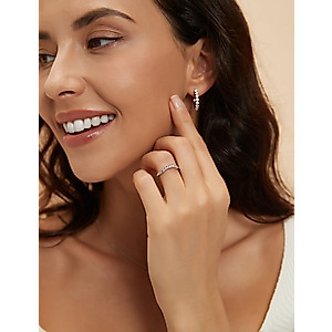 Mameloly Wedding Bands for Women Round Cut CZ Cubic Zirconia Curved Stackable Engagement Rings for Her Size 7