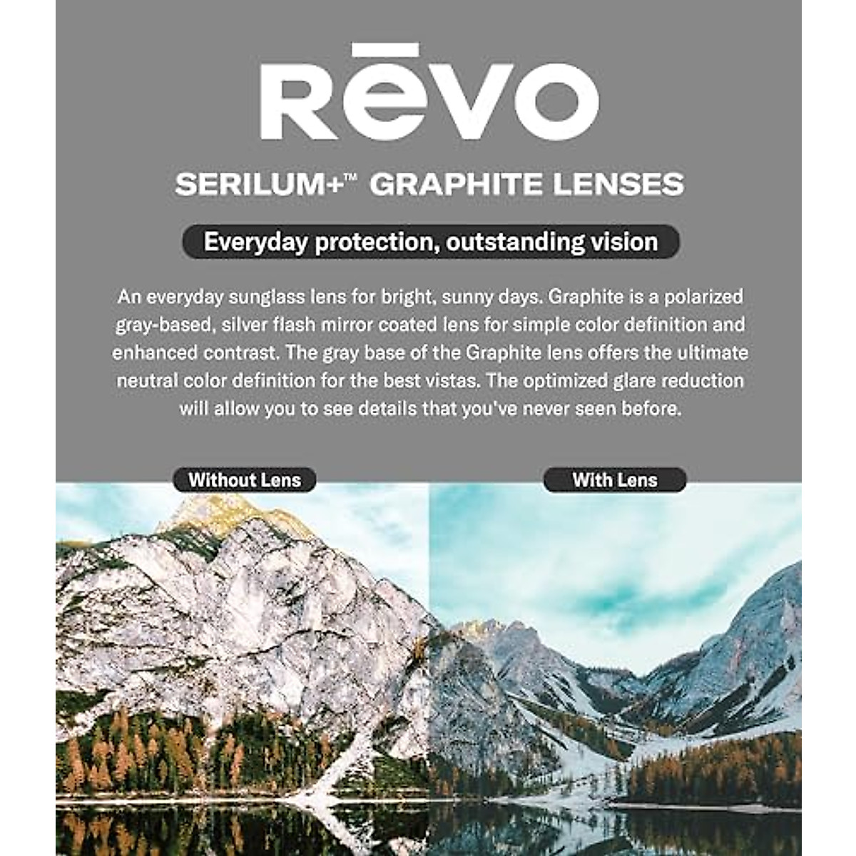 Revo Mens Rebel BL Matte Grey Frame/Graphite Lens One Size One Size