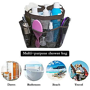 Attmu Mesh Shower Caddy Portable for College Dorm Room Essentials with 8 Pockets, Hanging Shower Caddy Basket Tote Bag Toiletry Accessories for Bathroom