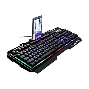 FEDRUI Mechanical Gaming Keyboard, Gaming Keyboard with RGB Backlit, 104 Keys Keyboard, for Computer Games (Color : Black)