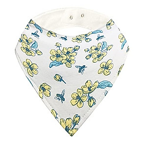 MODERN BABY 4 Pack Bandana Bibs for Girls Absorbent Drooler Baby Bibs, Yellow