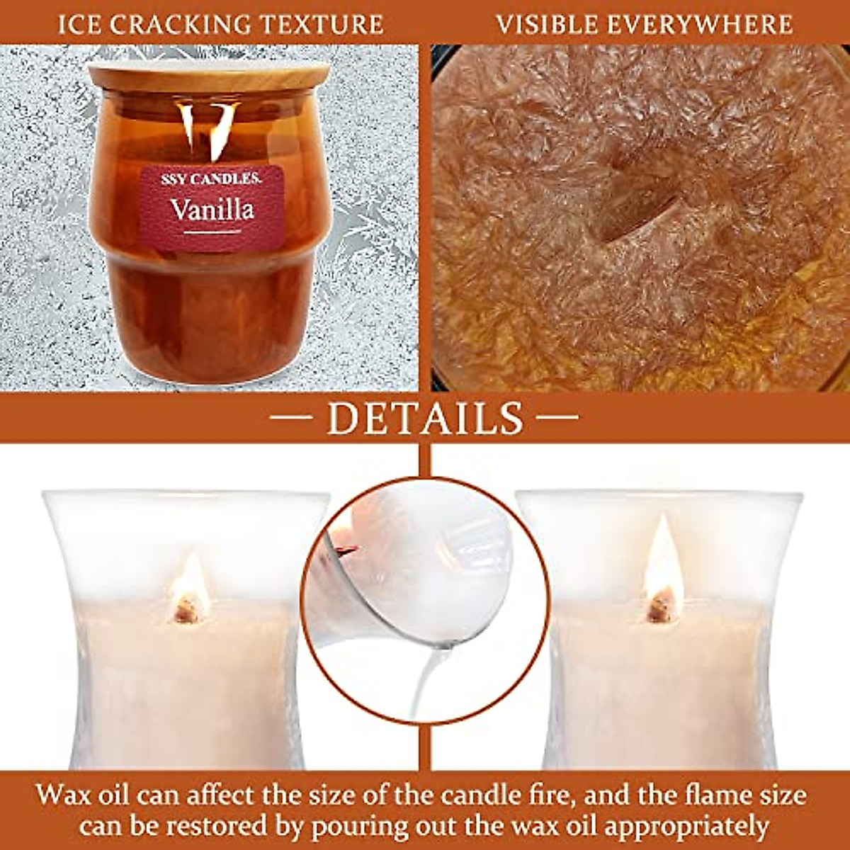 Handmade Vanilla Scented Glass Jar Candle - Perfect for Romantic Dinners and Gifting