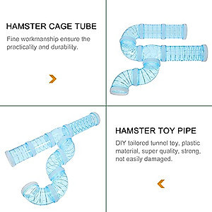 PATKAW Hamster Tubes, 1 Set Hamster Tunnels DIY Hamster Cage Accessories Guinea Pigs Tunnel Tube Toys Hamster Hideout for Small Animals to Exercise and Play (Blue)