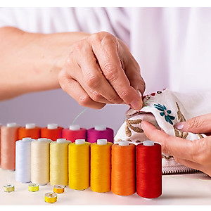 ilauke 700Yards Sewing Thread, 72Pcs Prewound Bobbins and Thread Spools per Polyester Sewing Thread Spools, 36Colors Machine Thread for Sewing Brother Singer Janome Machine with Sewing Supplies