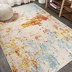 JONATHAN Y CTP114B-5 Sunset Modern Abstract Indoor Area-Rug Bohemian Easy-Cleaning High Traffic Bedroom Kitchen Living Room Non Shedding, 5 X 8, Orange/Multi