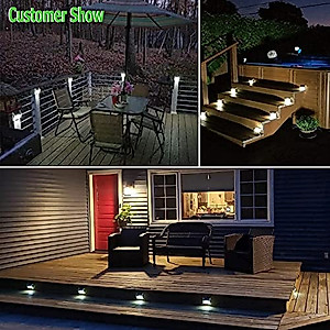 JSOT Solar Lights Outdoor for Deck,Waterproof Solar Garden Lights Decorative Outside Lamp for Walkway,Fence Post,Backyard,Railing,Wall,Pool,Step,Stairs 8 Lights Cool White