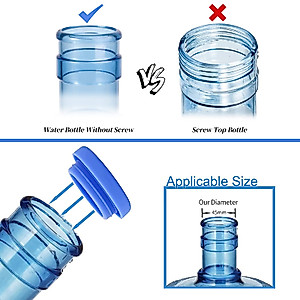 5 Gallon Water Bottle Caps Pack of 4, Silicone Replacement Caps for 5 Gallon Water Jug Reusable, No Spill 5 Gallon Water Jug Lids Leak Proof Fit 55mm Bottles