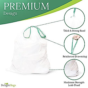 Compatible with Simple human Code H, 200 Count, Eco-Friendly, White Drawstring Trash Bags, 8-9 Gallon,30-35 Liter, 18.5" x 28", 1.2 Mil thick, Made in the USA with 70% CERTIFIED Post Consumer Material