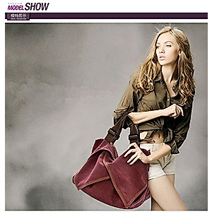 Canvas Sling Purses Large Shoulder Bags for Women with Multi Pockets for Hiking Picnic Travel Handbag (Retro Red)