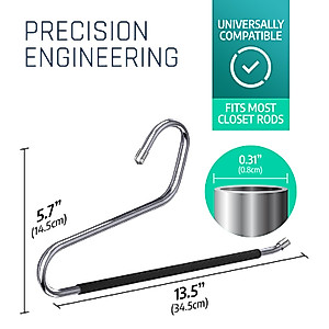 Pants Hangers | Open-Ended Metal Pants Hangers, 15 Black Pant Hangers Non-Slip Hangers for Pants, Jeans, Slacks, Blanket, Tablecloth - Space-Saving Pants Hangers for Women and Men by ERA Accents