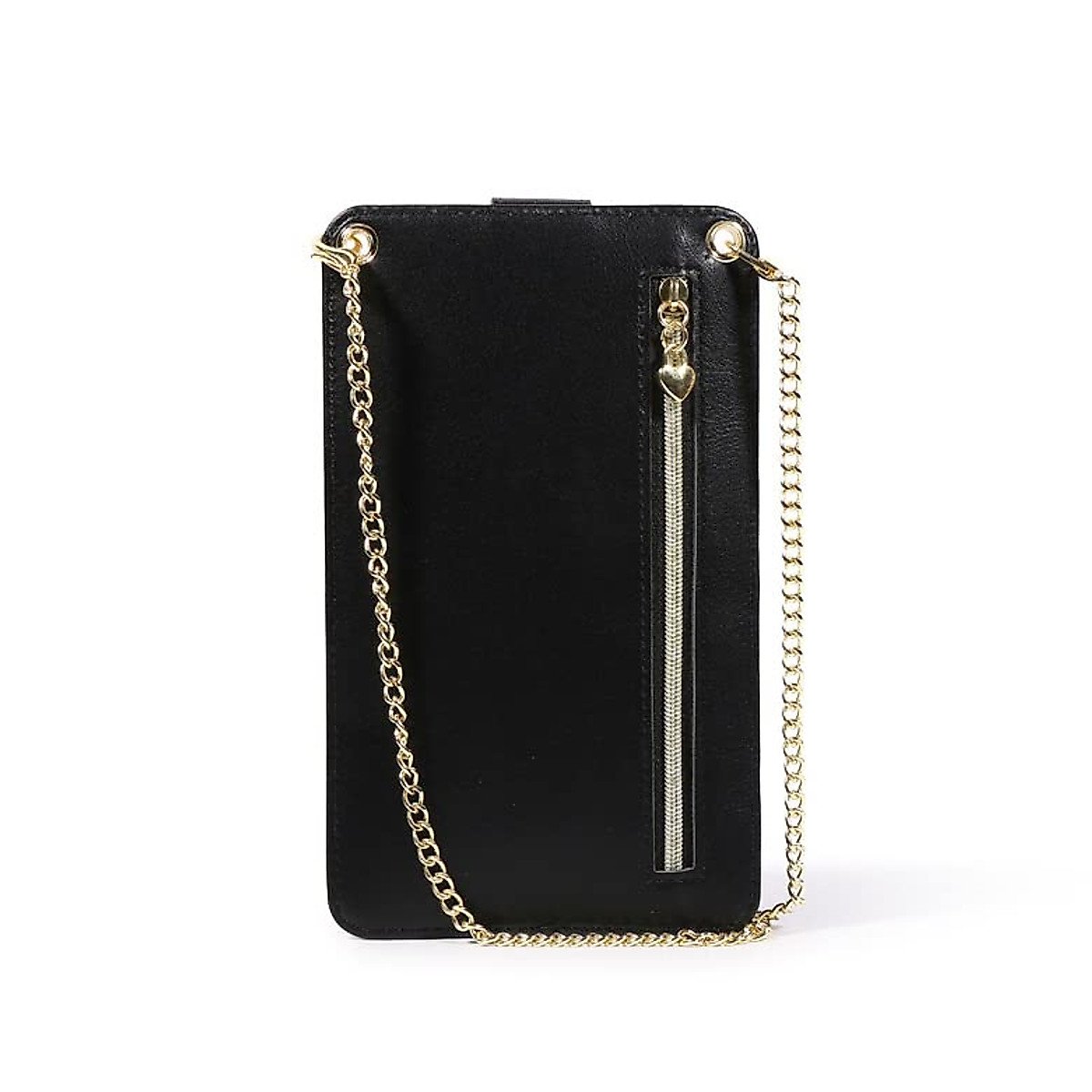 Cell Phone Purse Wallet Case Small Crossbody Bag with Chain Strap for iPhone 13 12 11 Pro Max XR OnePlus Nord N200 9 8 8T Galaxy S21 S20 Note 20 Ultra S21 FE A32 A52 A72 Sony Xperia 1 III 10 II(Black)