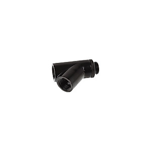 Alphacool 17401 Eiszapfen Y-Connector 45° rotatable G1/4 Outer Thread to 2X G1/4 Inner Thread - deep Black Water Cooling Fittings