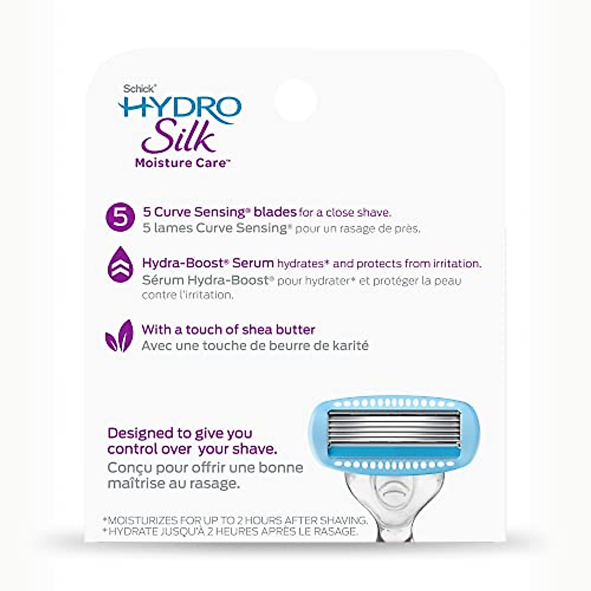 Schick Hydro Silk Moisture Razor Blade Refills, 6 Count | 5-Blade Moisturizing Razors for Women | Womens Moisturizing Razor Refills