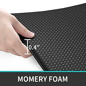 DEXI Kitchen Rugs and Mats Cushioned Anti Fatigue Comfort Runner Mats for Floor Rugs Waterproof Standing Rugs Set of 3,17"x29"+17"x59"+17"x59" Black