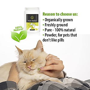 Teliapets Milk Thistle Seed Powder, Herbal & Effective, Natural, Ideal to Protect The Liver & Kidney Health, Against Allergies, Detoxifying, Antioxidant -for Dogs & Cats 23.4oz /700 gr