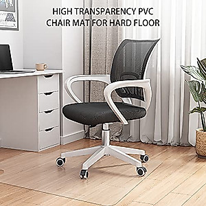 Office Chair Mat for Hardwood Floor & Tile Floor, 47"x36" Plastic Anti-Slip Floor Protector for Home Office, Under Desk Computer Gaming Chair Mat, Transparent, Can't be Used on Carpet