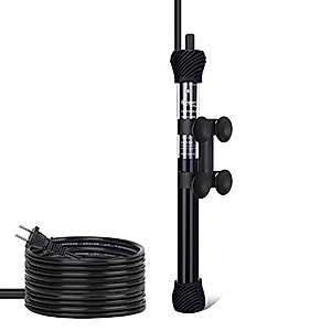 hygger ETL Certification Aquarium Heater, 50W/100W/200W/300W Submersible Fish Tank Thermostat Heater with Adjust Knob Suction Cup for Small Betta Coral Saltwater and Freshwater