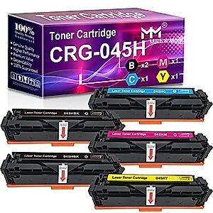 MM MUCH & MORE Compatible Toner Cartridge Replacement for Canon 045H CRG-045H 045 use with Color imageCLASS LBP612Cdw MF634Cdw MF632Cdw MF632 MF634 Printer (2x Black + Cyan + Magenta + Yellow, 5-Pack)