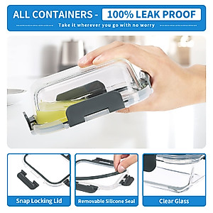 12 Pack -12 Ounce Glass Food Storage Containers with Lids Airtight, Small Meal Prep Containers Set, Microwave, Dishwasher Safe, Leak-Proof, BPA-Free, Clear/Pink