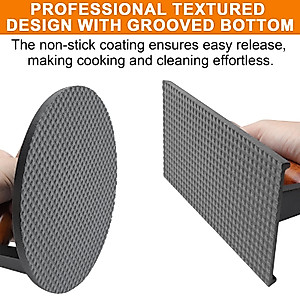 BBQ Future Round Burger Press and Rectangle Cast Iron Grill Press for Blackstone, Weber, Ninja, Royal Gourmet, Pit Boss Grills etc, Wood Handle Smash Steak Meat Weight Griddle Press (7.1" & 8.3x4.3)