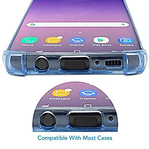 PortPlugs USB C Dust Plug Set (5 Pairs) Compatible with Samsung Galaxy, Note, Pixel, Android Cell Phones, MacBook & More, Type-C Covers w/Headphone Plugs and Cleaning Brush (Black)