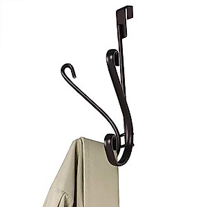 Home Basics Over The Door Double Hook (Bronze)