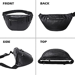 Eslcorri Everywhere Belt Bag for Women Men - Fashionable Crossbody Bags Vegan Leather Fanny Pack Unisex Chest Bum Waist Packs Casual Shoulder Sling Purse for Travel Camping Hiking Running